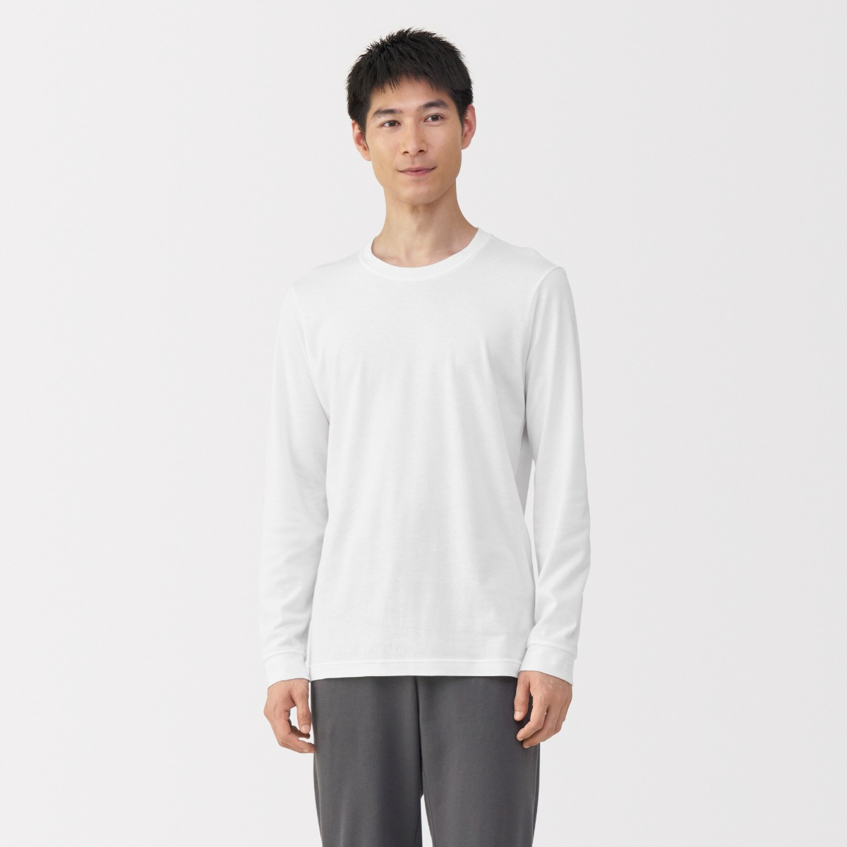 MUJI M'S Thick, Warm Cotton L/Slv T-Shirt