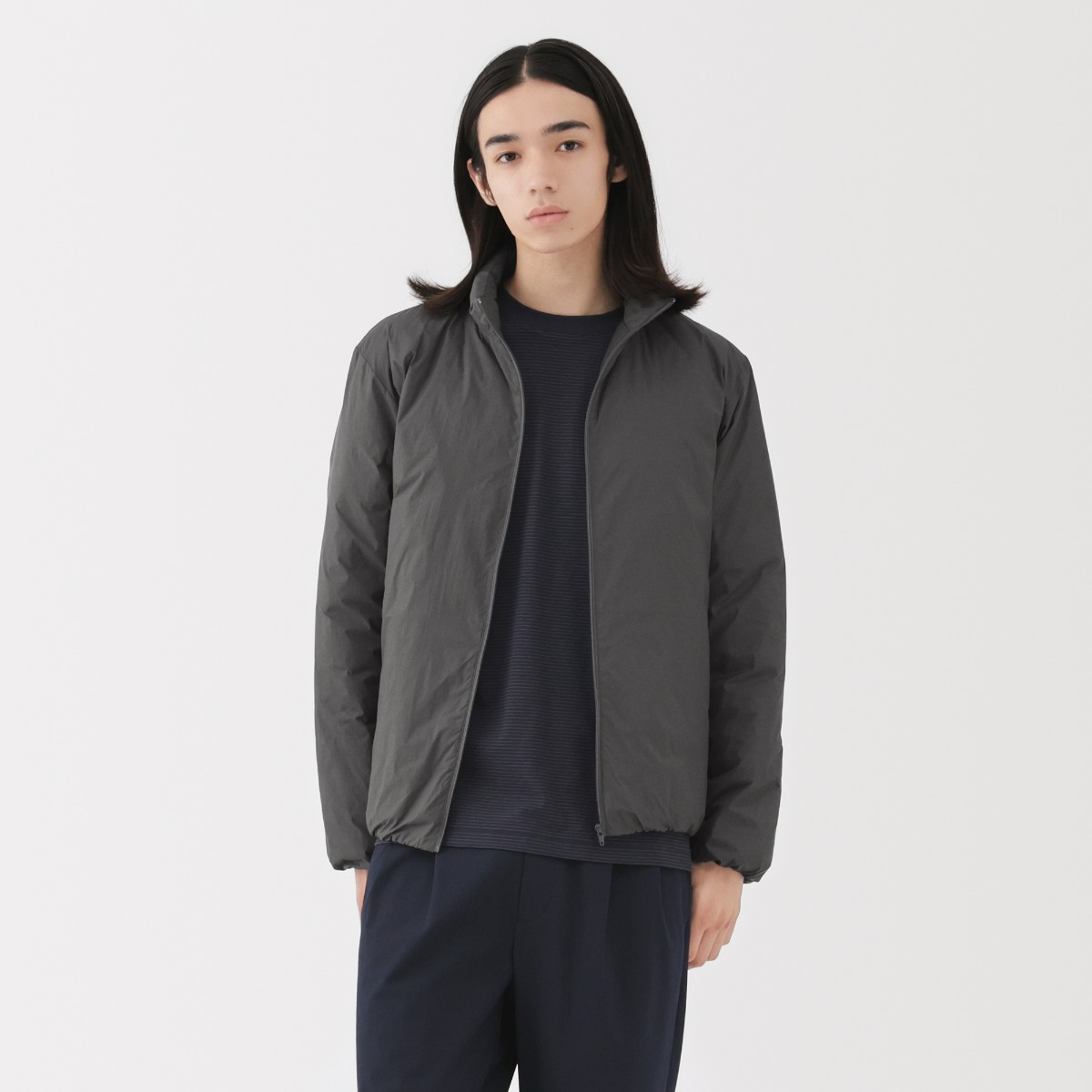 MUJI M'S Light Weight Down Pocketable Stand Collar Jacket(Os)