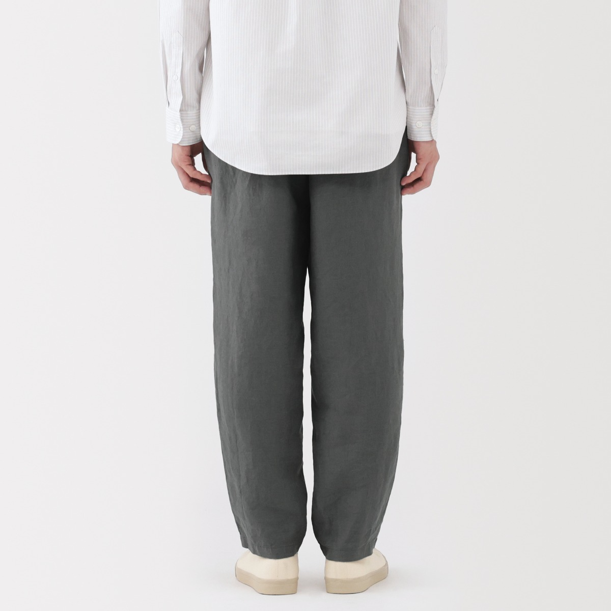 MUJI M'S Linen Washed Tapered Pants (Asean)