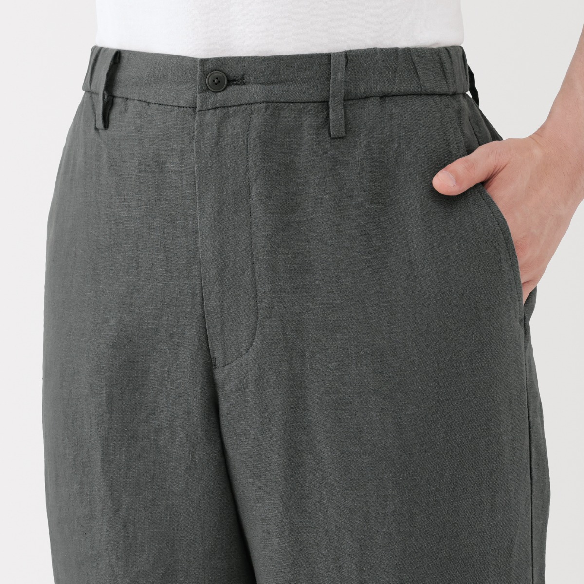 MUJI M'S Linen Washed Tapered Pants (Asean)