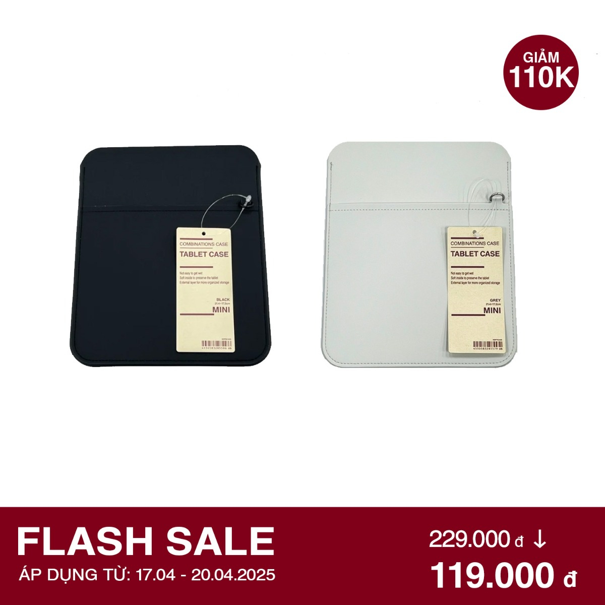 Túi Phụ Kiện Đựng Tablet Lớn - Xám