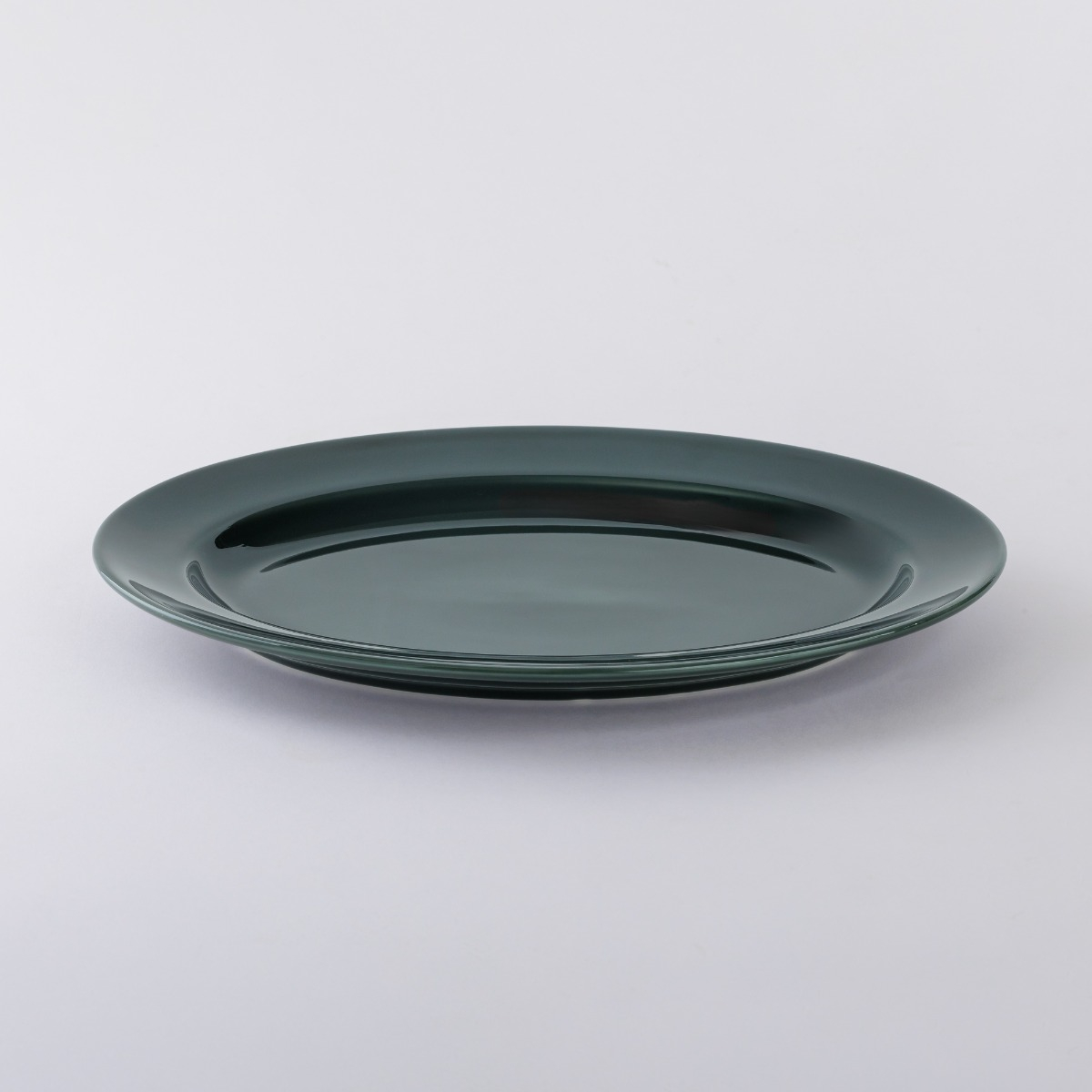 [A] Oval Rim Plate Deep Green MUJI