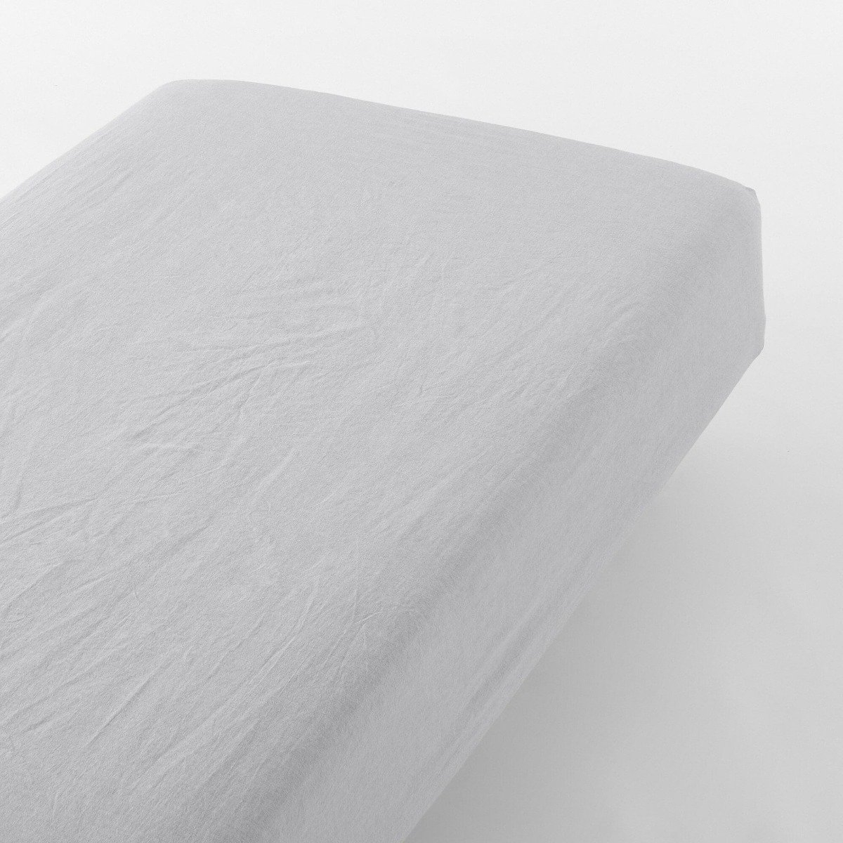 MUJI Washed Cotton Fitted Sheet K