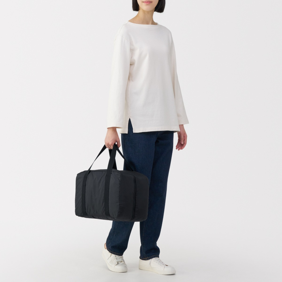 MUJI Pocketable Water Repellent Convenient For Travel Boston Bag - Black