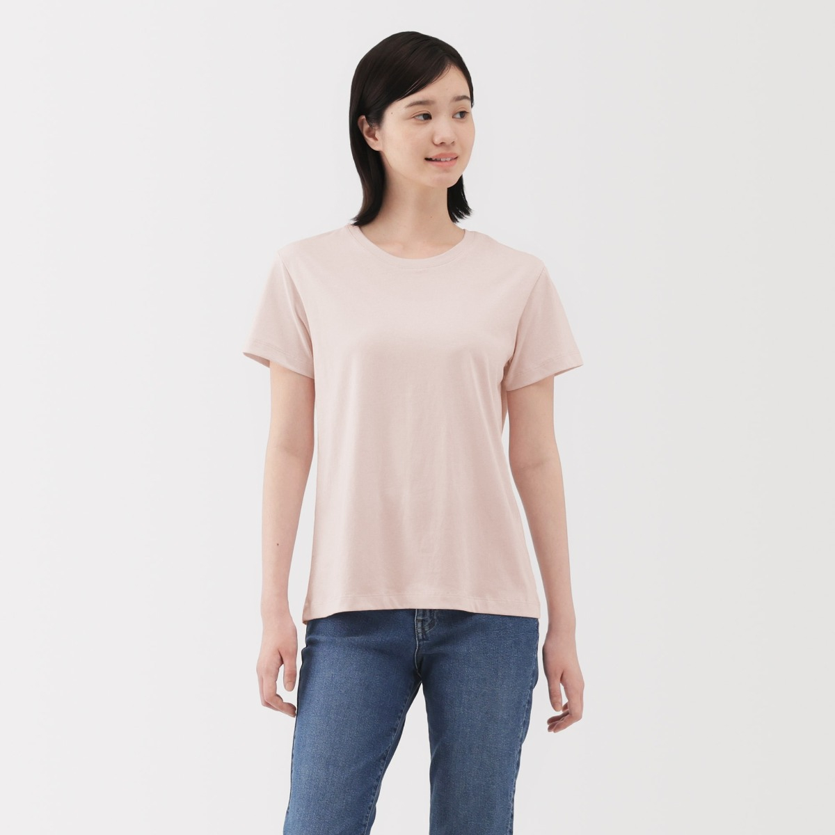 MUJI Áo Thun Tay Ngắn Cổ Tròn Vải Jersey