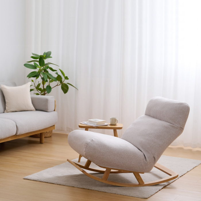 MUJI Cushion Rocking Chair Highback Type Ivory